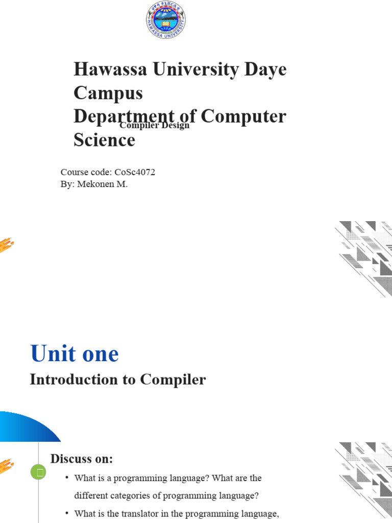 Unit 1 - Overview of The Compiler and Its Structure | PDF | Compiler | Assembly Language