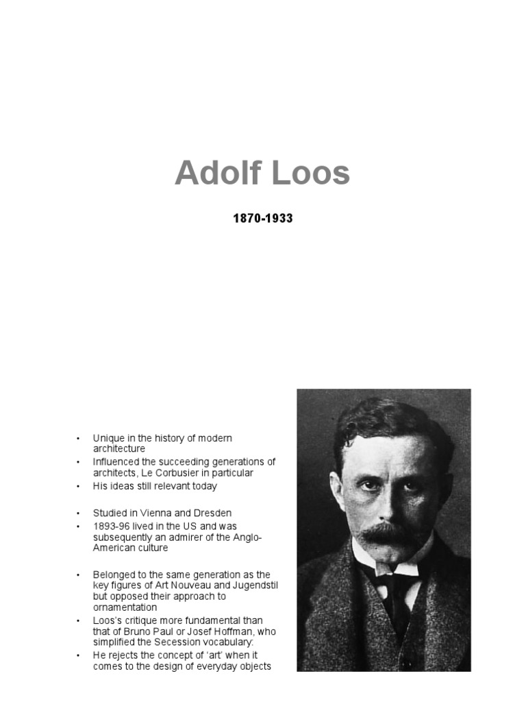 Adolf Loos | PDF | Art Nouveau | Ornament (Art)