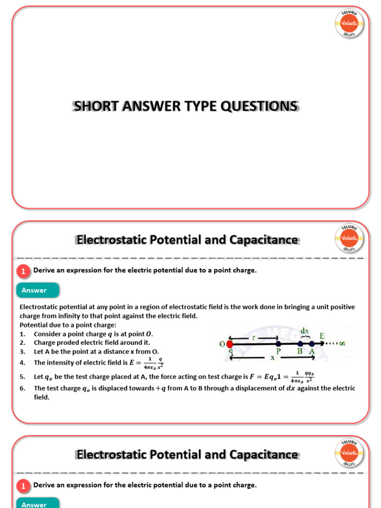 Electrostatic Potential IPE 4M Questions | Download Free PDF | Capacitor | Capacitance