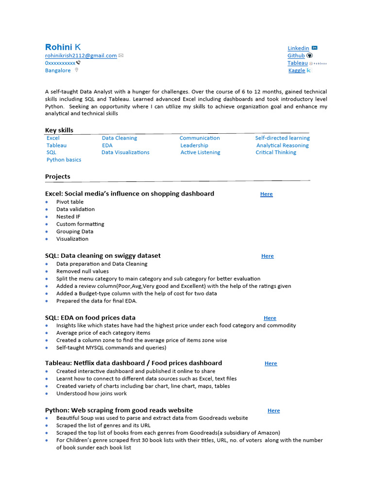 Rohini'sdocx | PDF | Microsoft Excel | Data