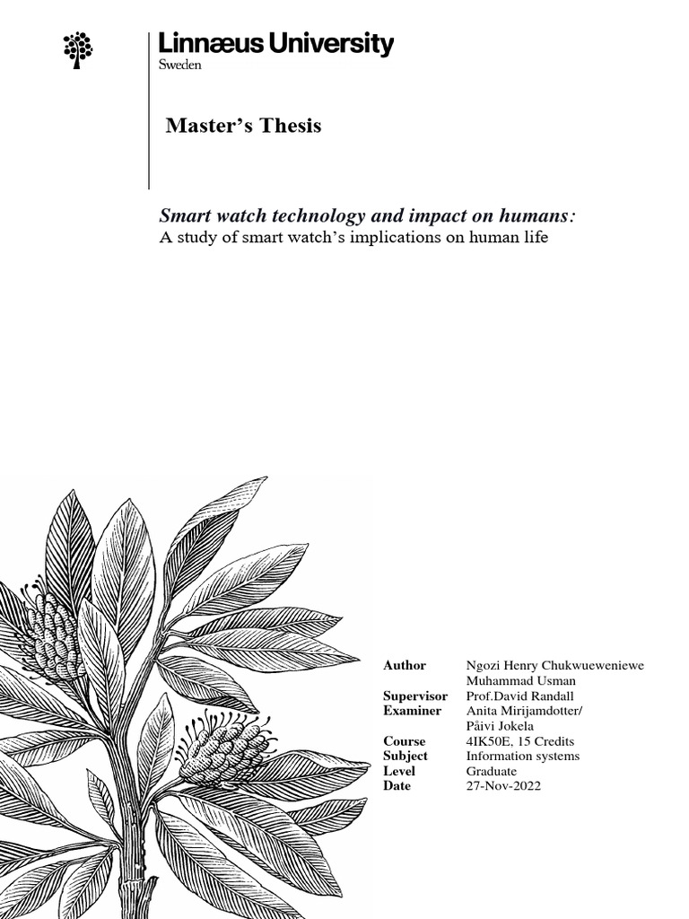 FULLTEXT01 | PDF | Smartwatch | Qualitative Research