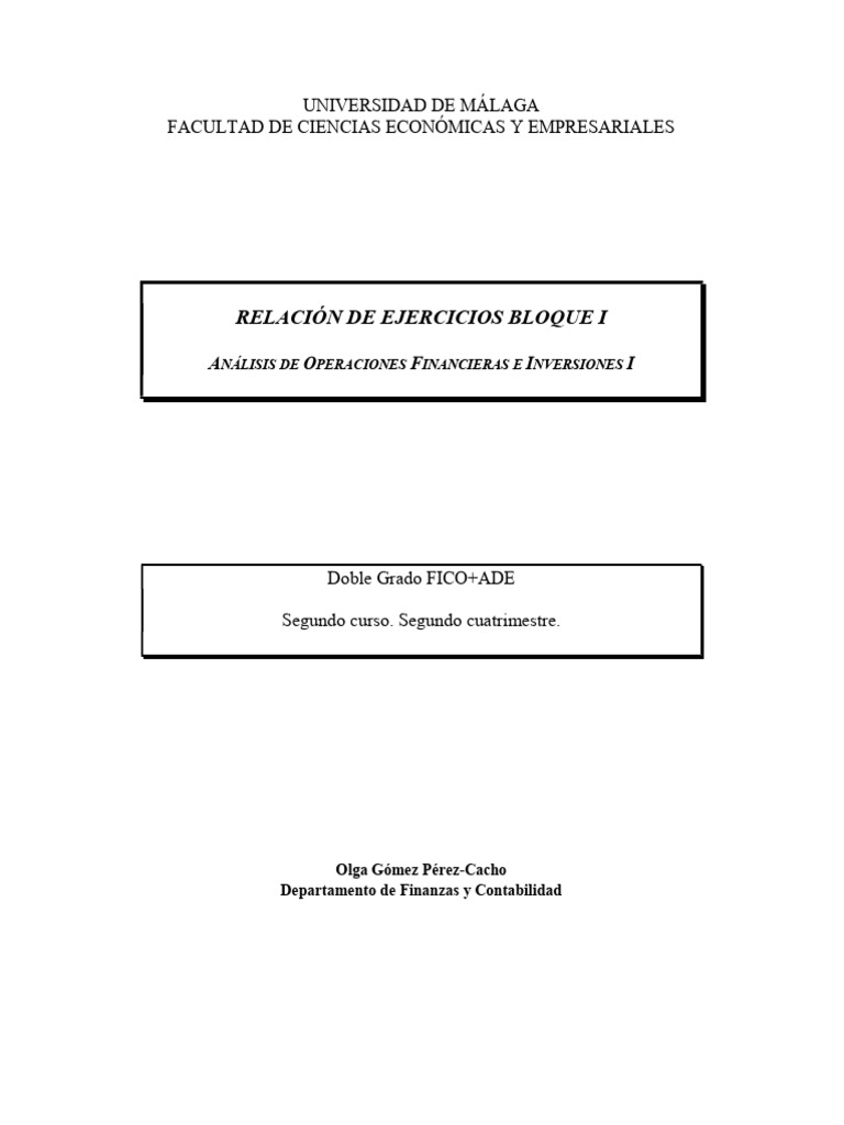Relación de Ejercicios de Clase Bloque I 2022-2023 | PDF | Bancos | Impuestos