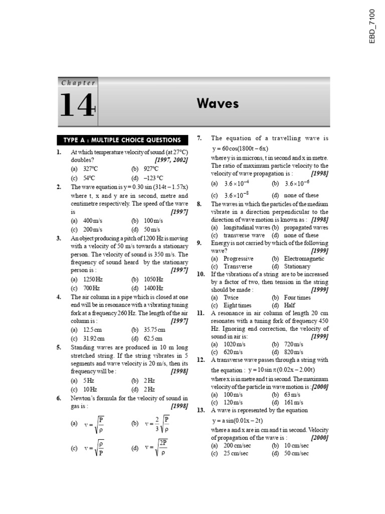 Waves Aiims Pyq | PDF | Waves | Sound