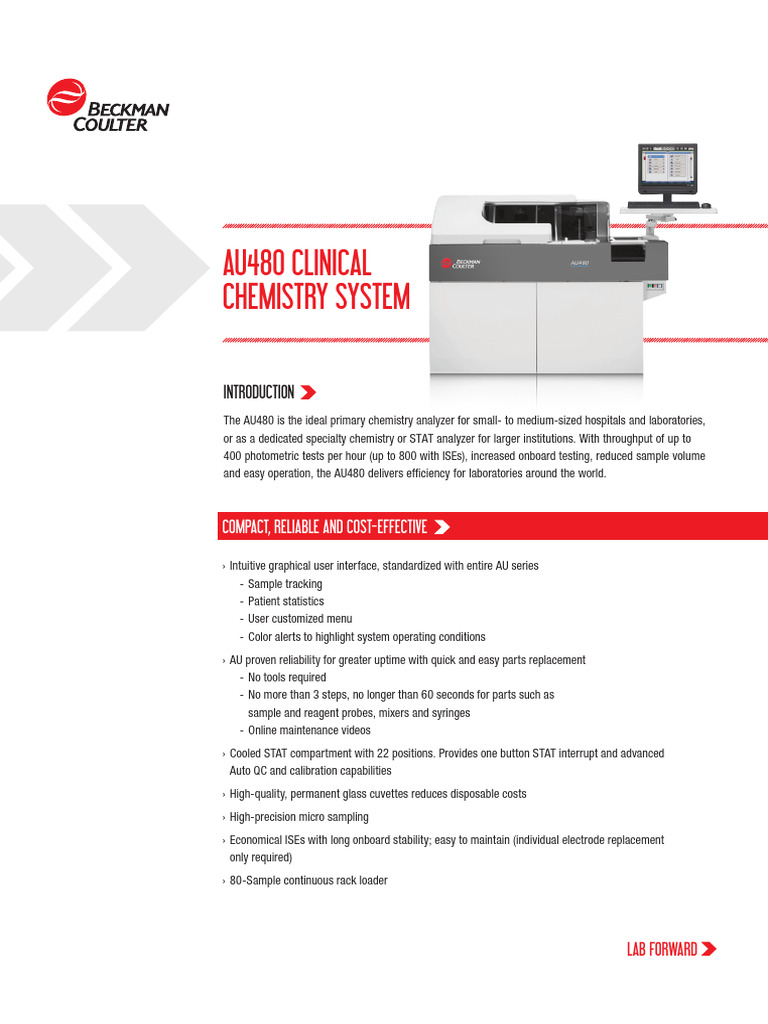 346-Ds-19127a Au480 Clinical Chemistry System Specifications Final A4 Hig Quality | PDF | Litre ...