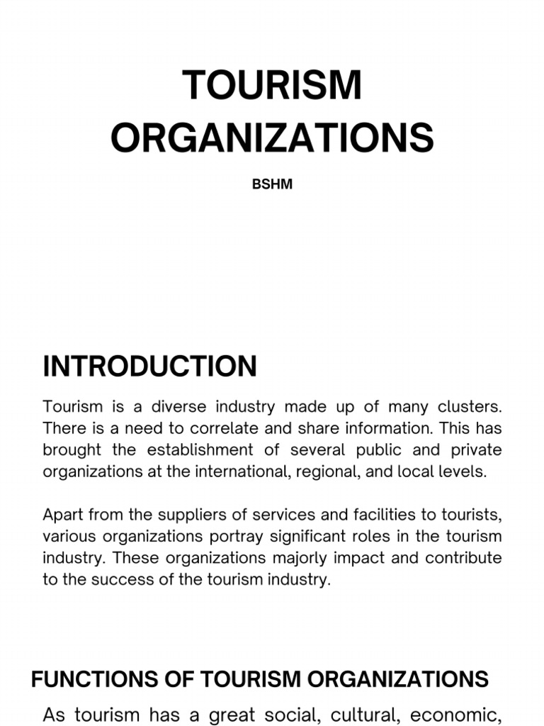 Tourism Organizations | PDF