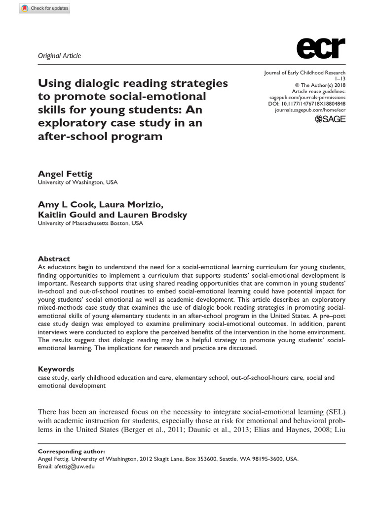 Dialogic Reading for Social-Emotional Skills | PDF
