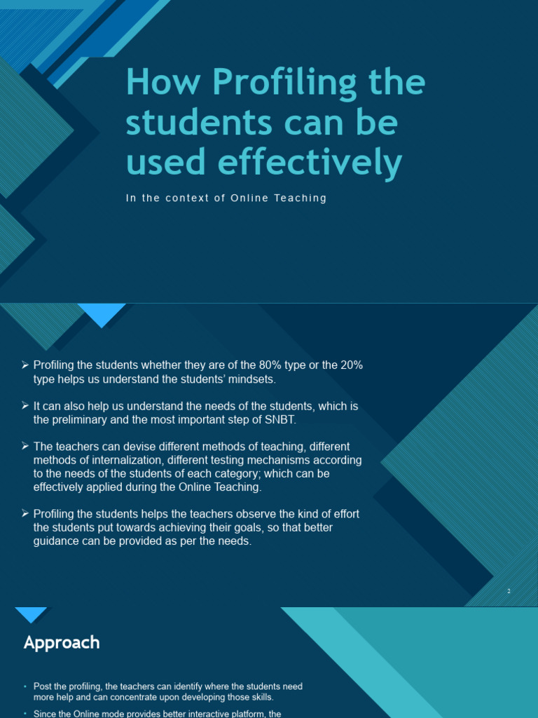 How Profiling The Students Can Be Effective | PDF