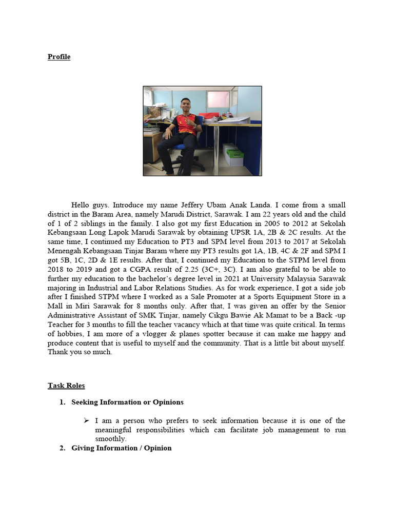 Jeffery Ubam's Educational and Work Profile | PDF