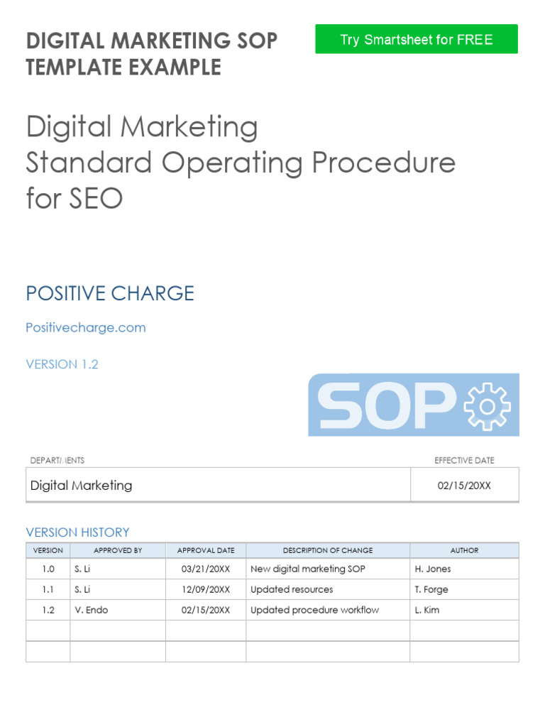 IC Digital Marketing SOP Template Example - PDF | PDF | Search Engine ...
