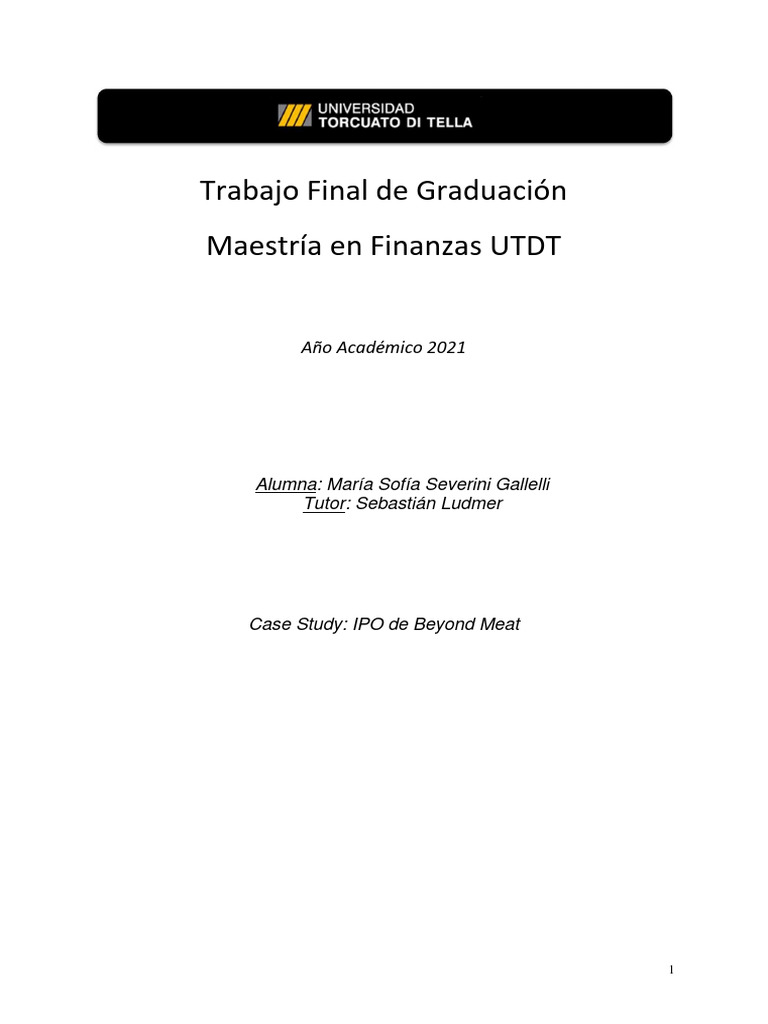 TF - MS Severini - Case Study - IPO Beyond Meat | PDF | Empresa de ... TF - MS Severini - Case Study - IPO Beyond Meat | PDF | Empresa de ...