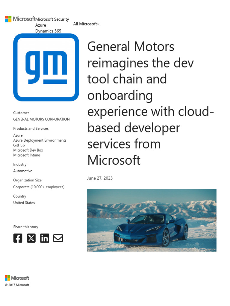 Microsoft Customer Story-General Motors Reimagines The Dev Tool Chain and Onboarding Experience ...