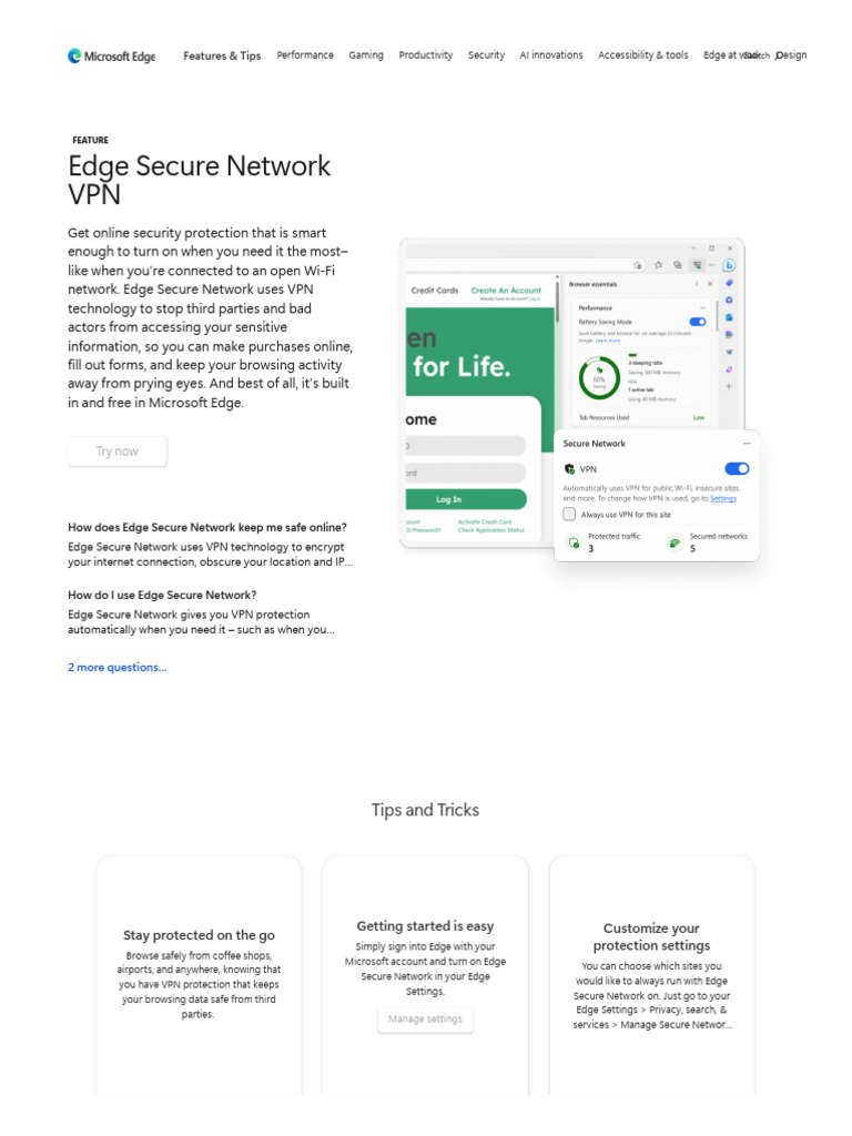 Try Microsoft Edge's VPN Browser - Microsoft Edge | PDF | Microsoft ...