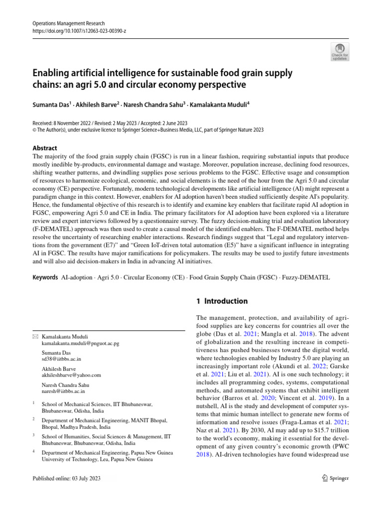 AI Requirement in Food Grain Industry | PDF | Artificial Intelligence ...