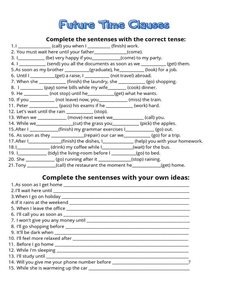 Future Time Clauses | PDF