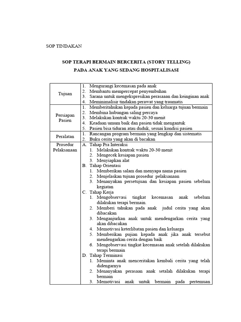 Sop Terapi Bermain | PDF | Sains & Matematika