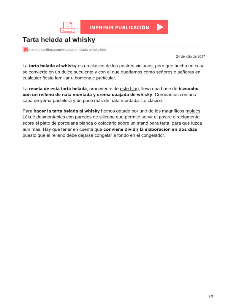 marialunarillos.com-Tarta helada al whisky | PDF | Postres | Crema