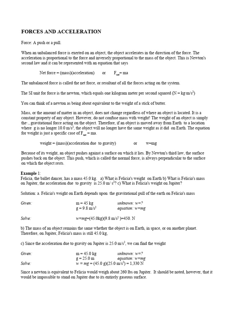 SPIP-Forces MODIFIED | PDF | Weight | Force