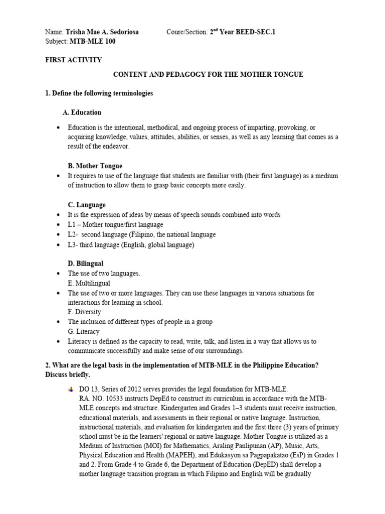 First Act. Mtb-Mle | PDF | First Language | Second Language