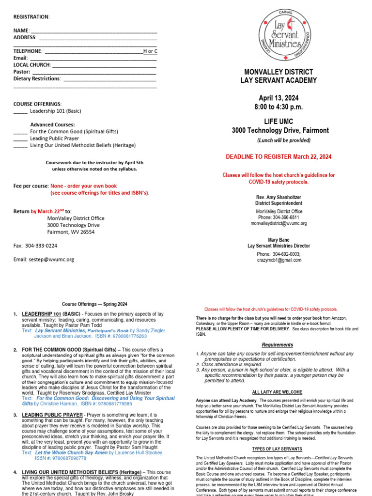 2024 Spring Brochure | PDF | Laity | United Methodist Church