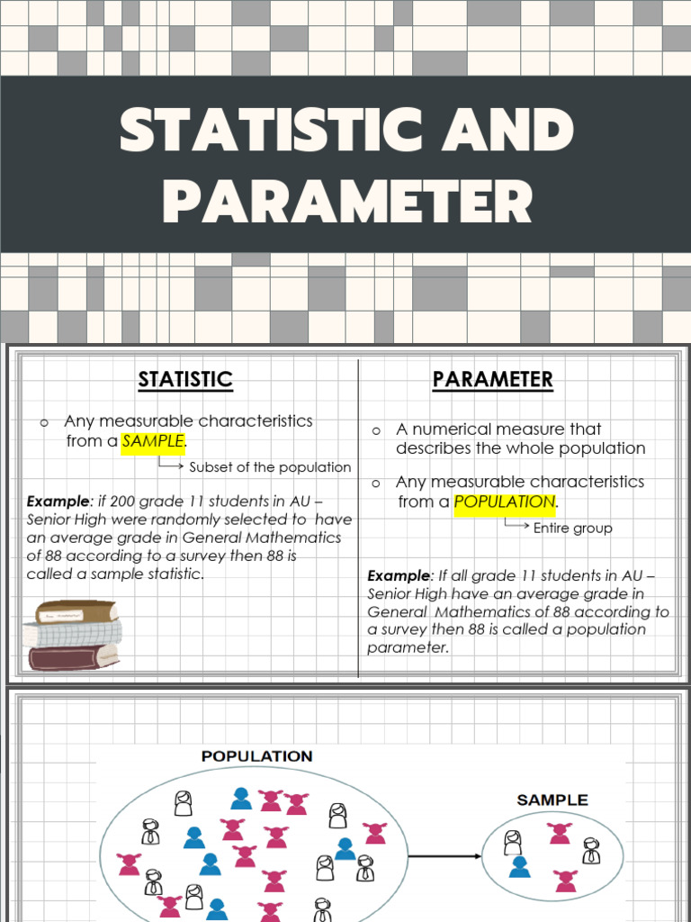 Statistics vs Parameters Guide | PDF | Teaching Methods & Materials