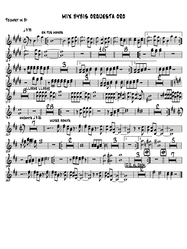 Mix Bybis Orquesta Oro Trompeta | PDF