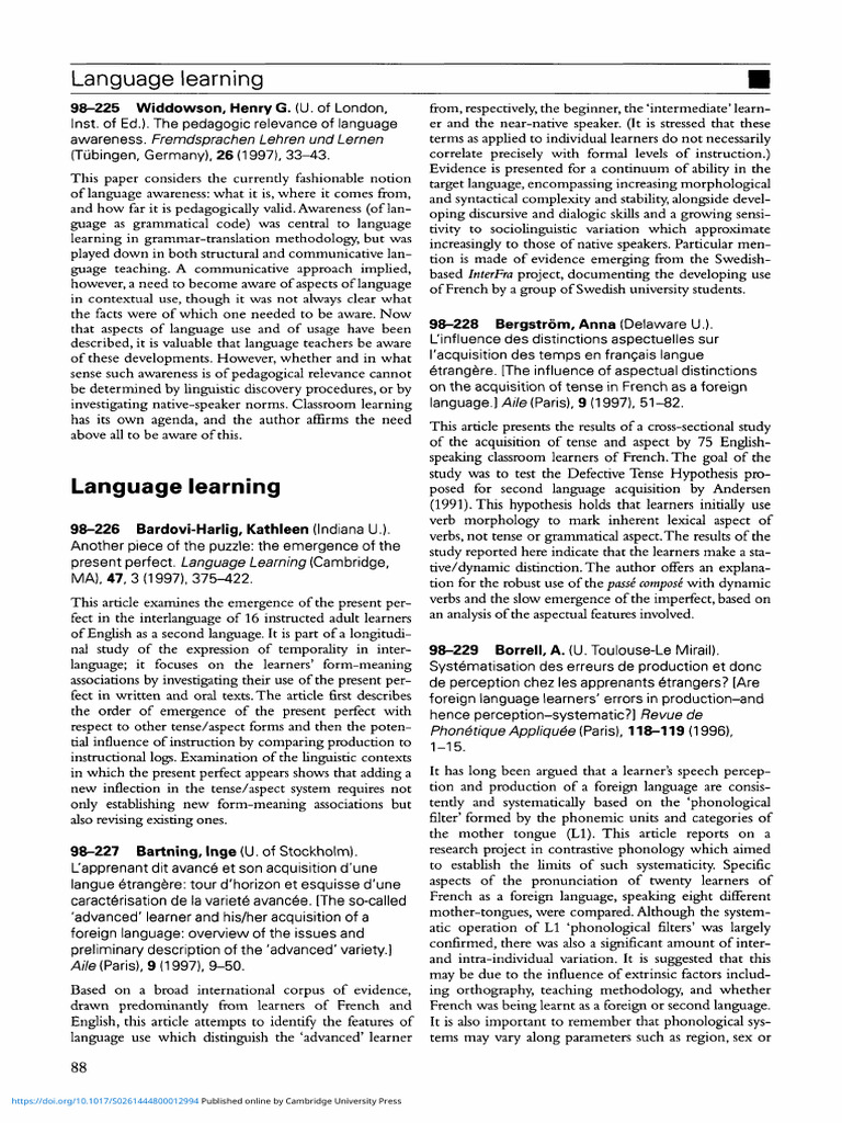 Language Learning | PDF | Second Language Acquisition | Second Language
