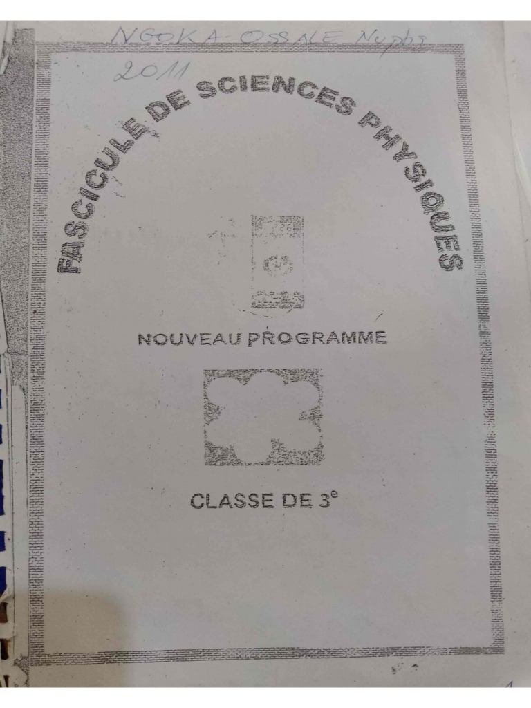 Fascicule de Sciences Physique 3ème 2011 | PDF