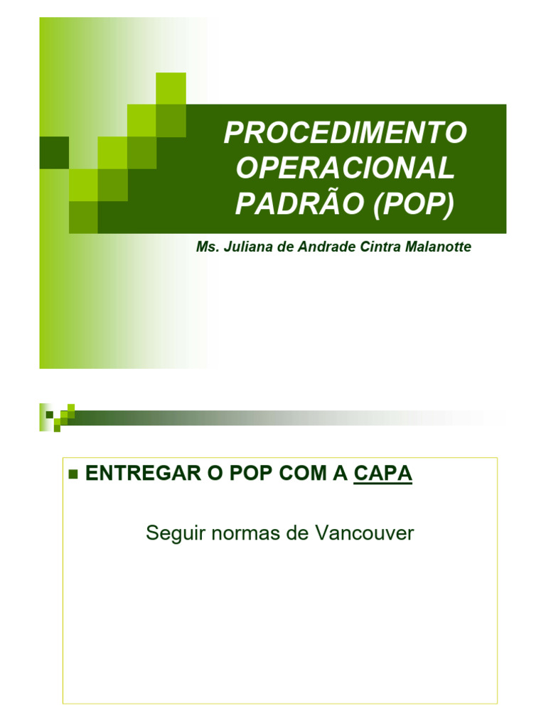Modelo de Procedimento Operacional Padrão (Pop) | PDF | Diabetes ...