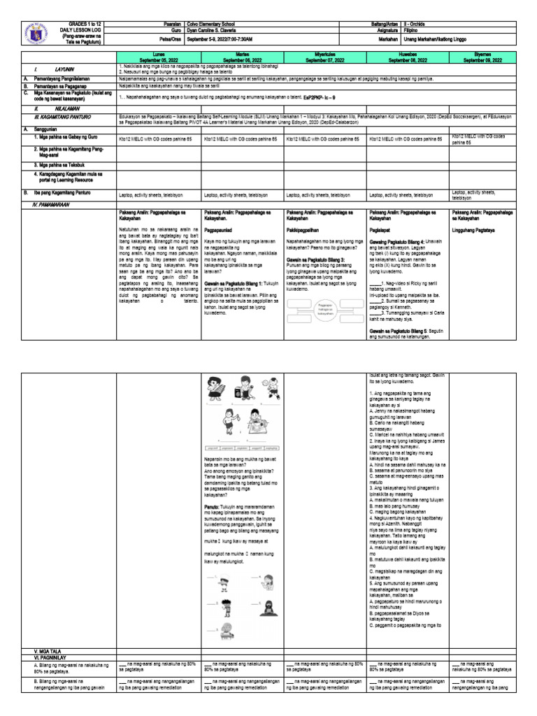 IDEA Lesson Exemplar - ESP2-Q1-W3 | PDF