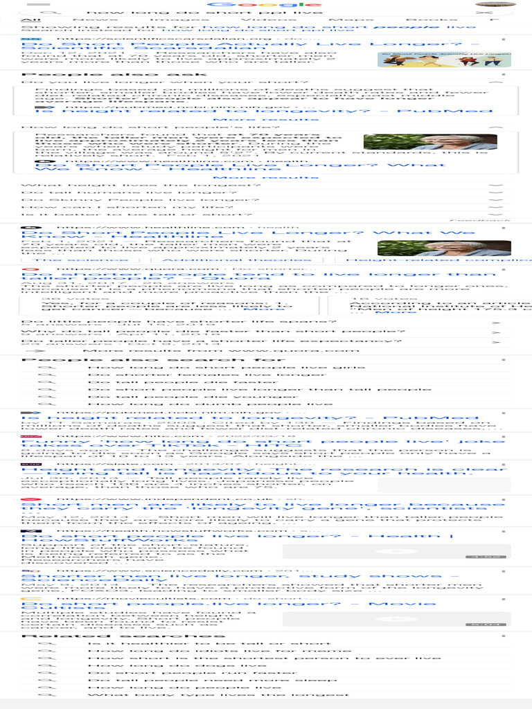 How Long Do Short PPL Live - Google Search | PDF | Longevity | Life ...