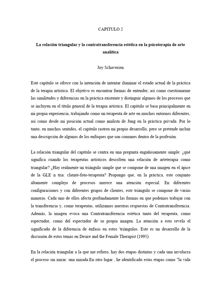 Relacion Triangular Schaverien 2021 | PDF | Psicoterapia | Terapia ...