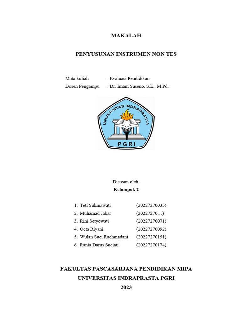 Kelompok 2 Penyusunan Instrumen Non Tes | PDF