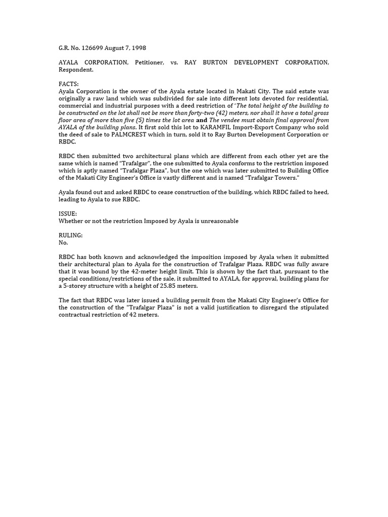 Ayala Vs RBDC | PDF