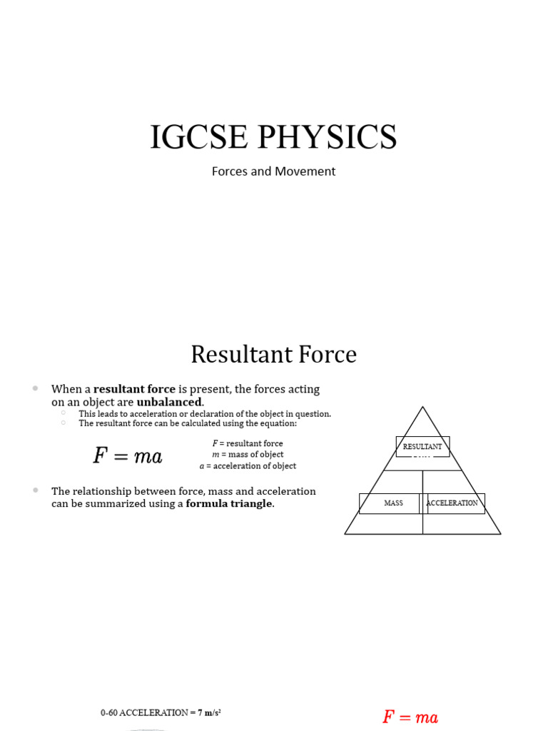 3 - IGCSE-Forces and Movement | PDF | Weight | Mass