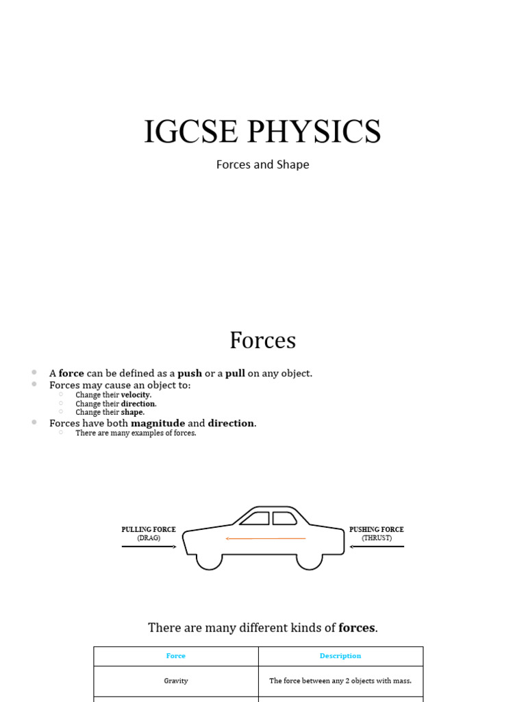2 - IGCSE-Forces and Shape | PDF | Force | Electrostatics