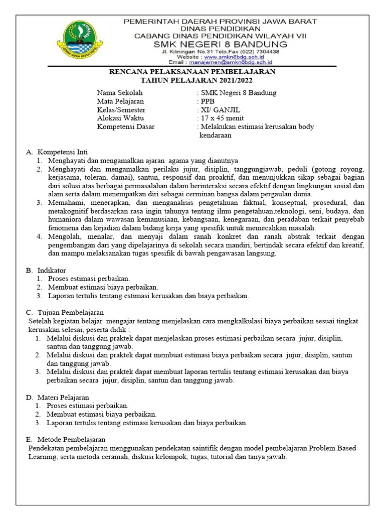 RPP PPB Model Tefa | PDF
