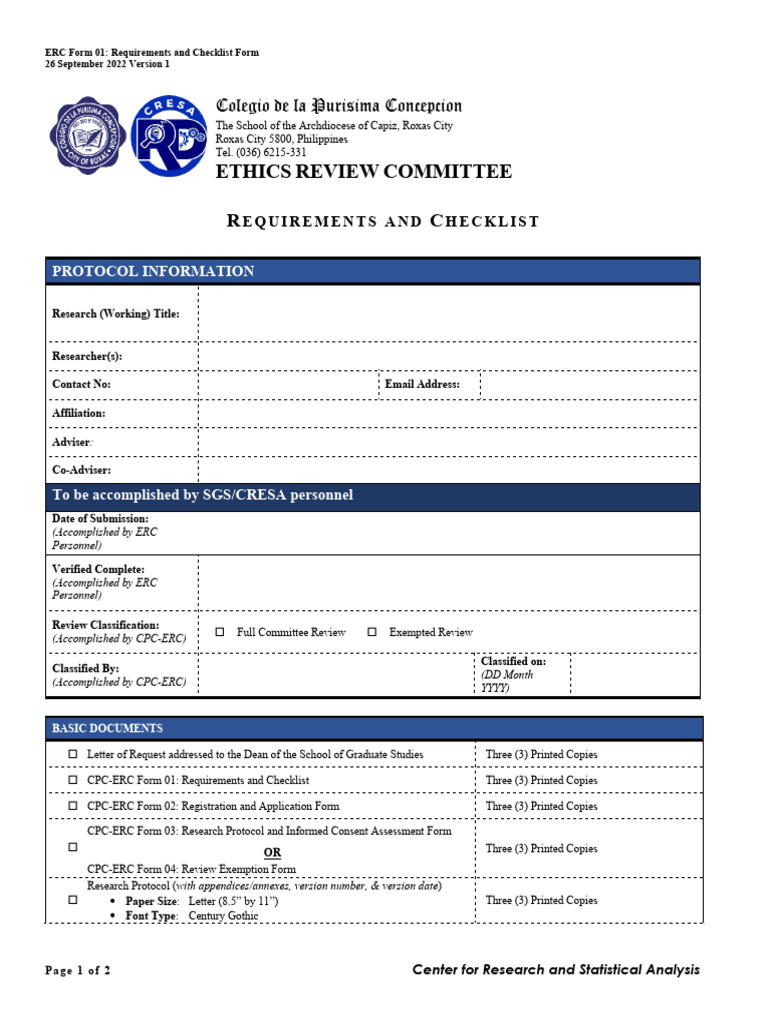 1 Requirements and Checklist | PDF