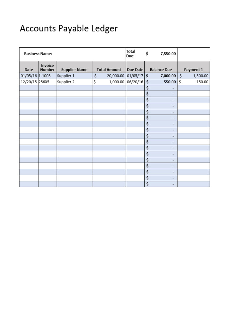 Accounts Payable Ledger | PDF