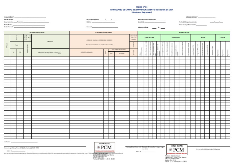 ANEXO #04 - Formulario 2b-Empadronamiento-Familiar-Y-Medios-De-Vida-Gobierno-Regional | PDF