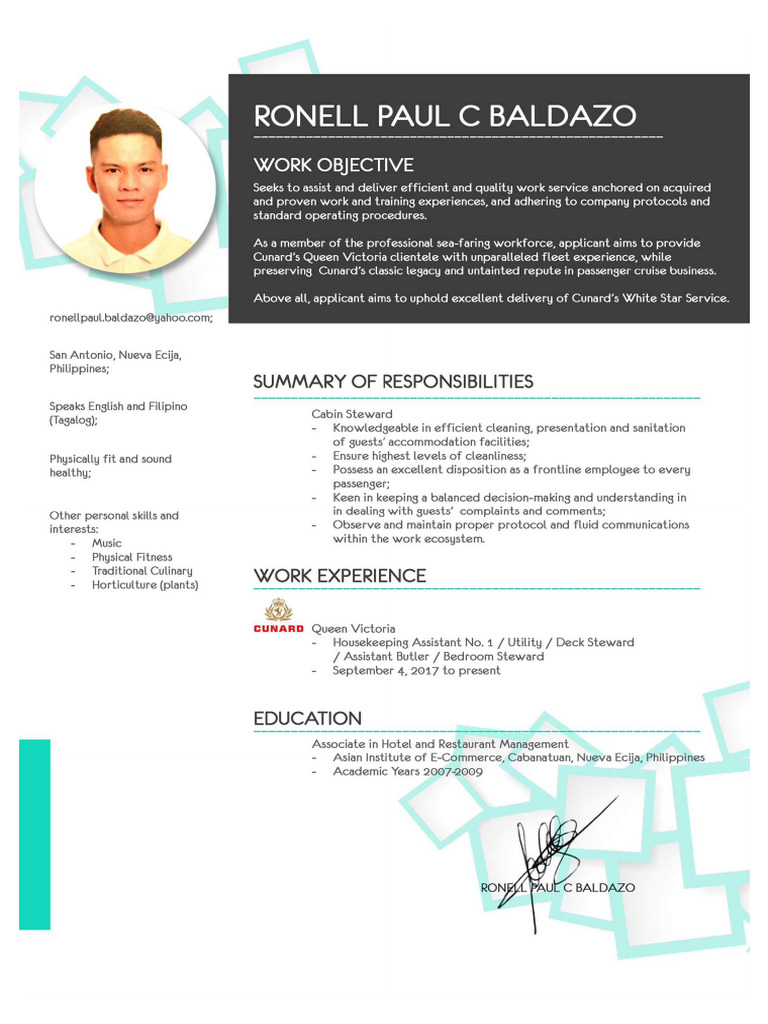 Baldazo Ronnel Paul CV 2 | PDF