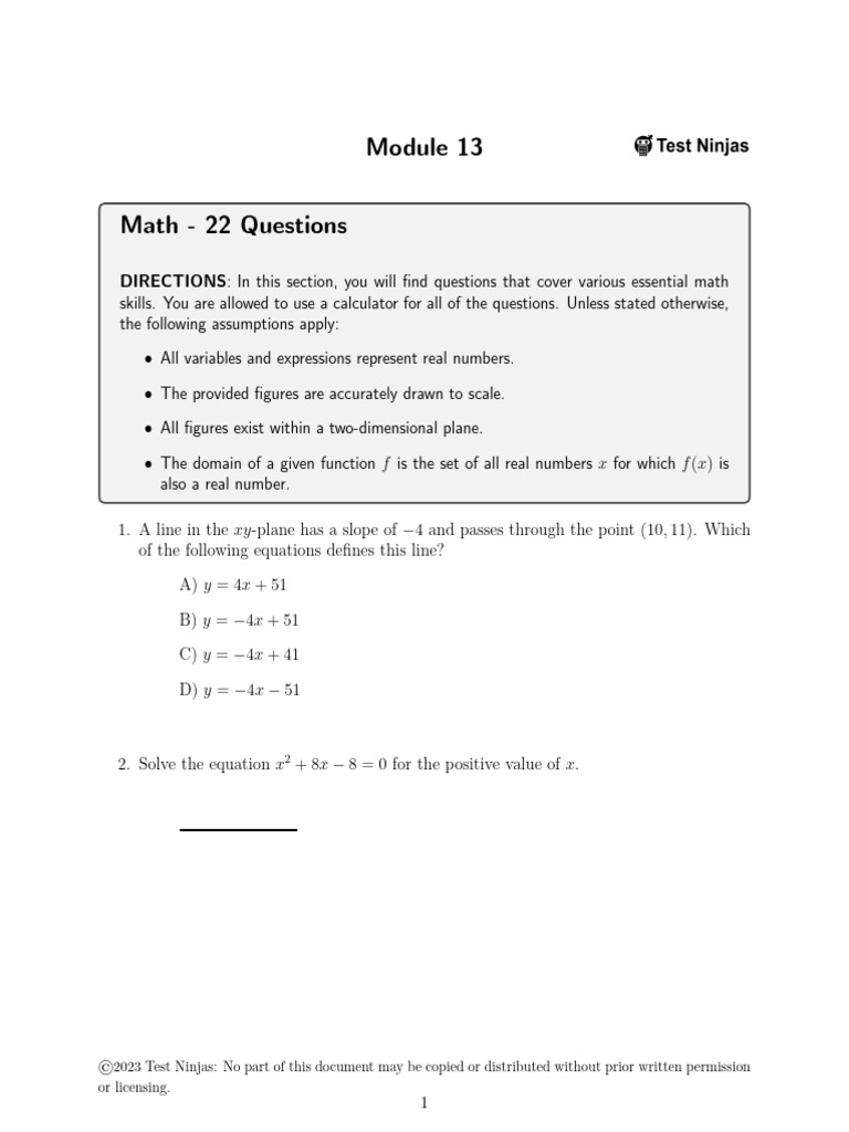 Module 13 | PDF | Equations | Function (Mathematics)