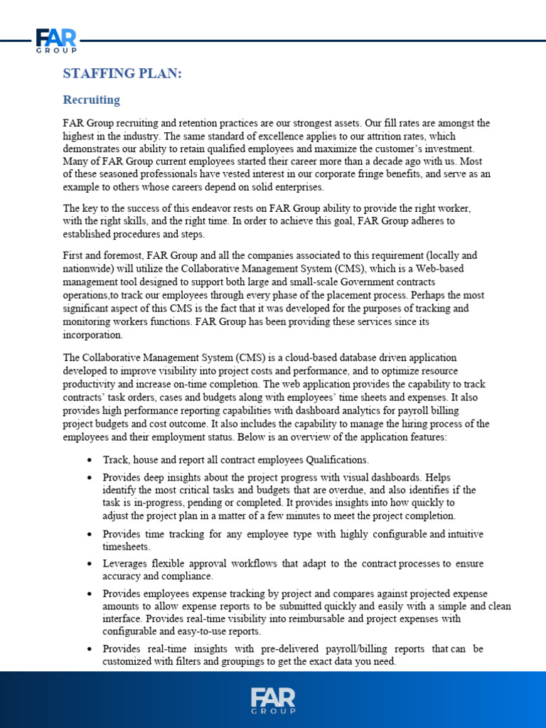 8 Pages Staffing Plan | PDF