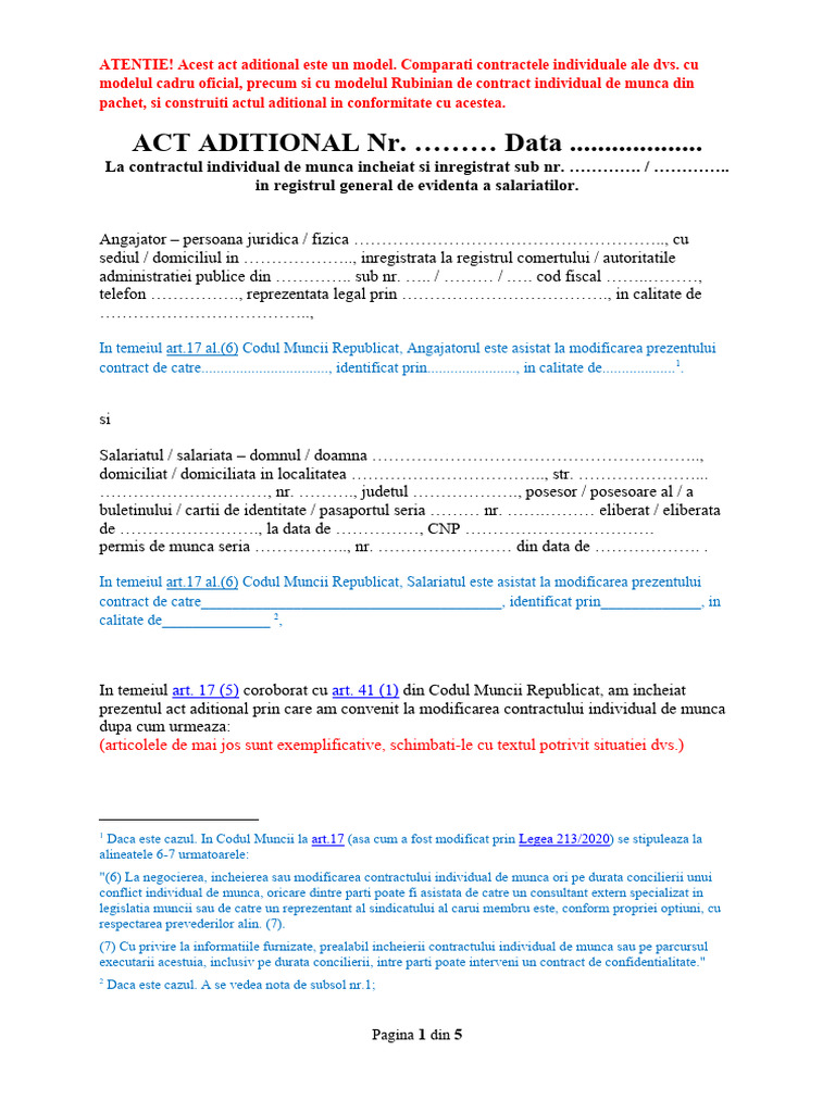 Act Aditional La CIM - Model Complex Rubinian | PDF