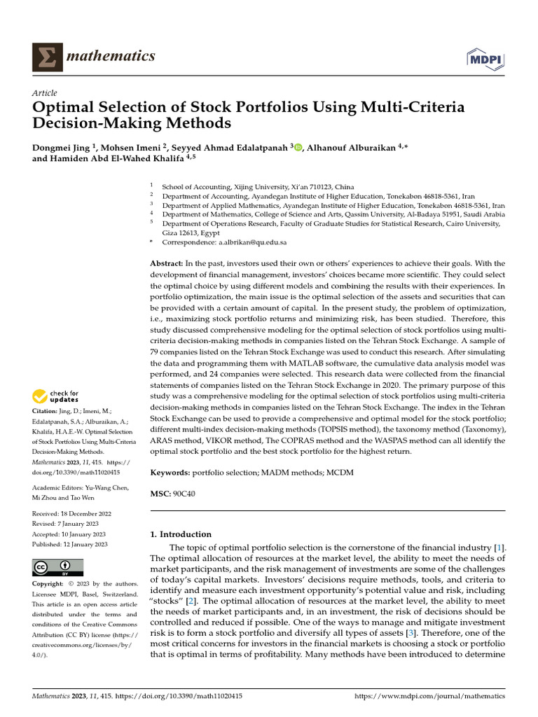 Opt Portfolio DEA | PDF | Modern Portfolio Theory | Mathematical Optimization
