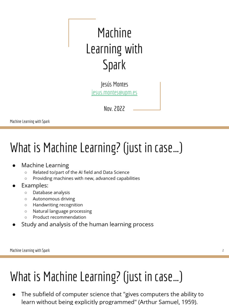 Machine Learning With Spark | Download Free PDF | Machine Learning | Apache Spark