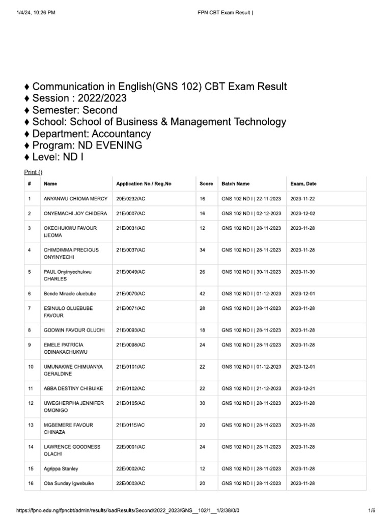 Accountancy - GNS 102 - ND I E | PDF