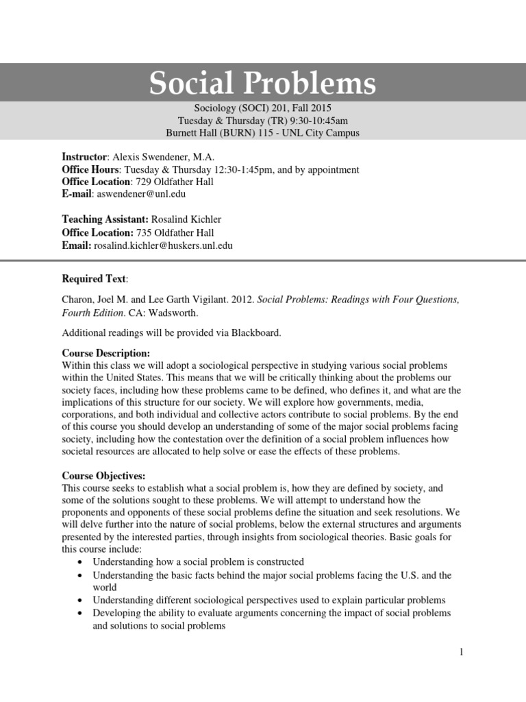 201 001 Social Problems | PDF | Sociology | Academic Dishonesty