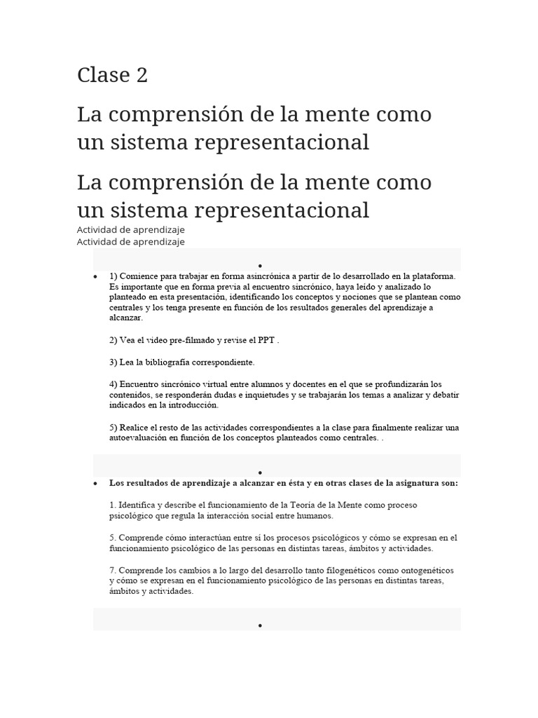 Clase 2 Procesos Psicologicos Basicos | PDF | Mente | Sicología