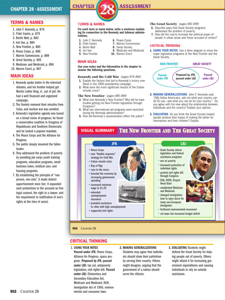 USH Chapter 28 Answers | Download Free PDF | John F. Kennedy | Great ...