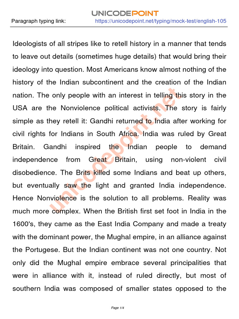 English 105 | PDF | British Raj | Mahatma Gandhi